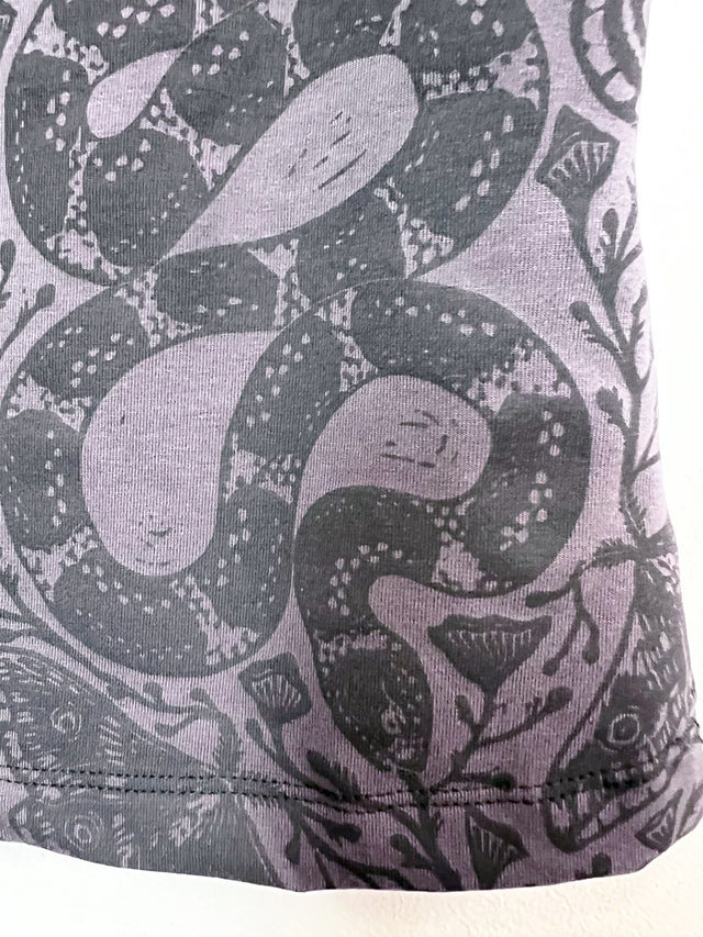 Organic Stretch Tank - Nightwalk Dark – Slow Fashion Australia